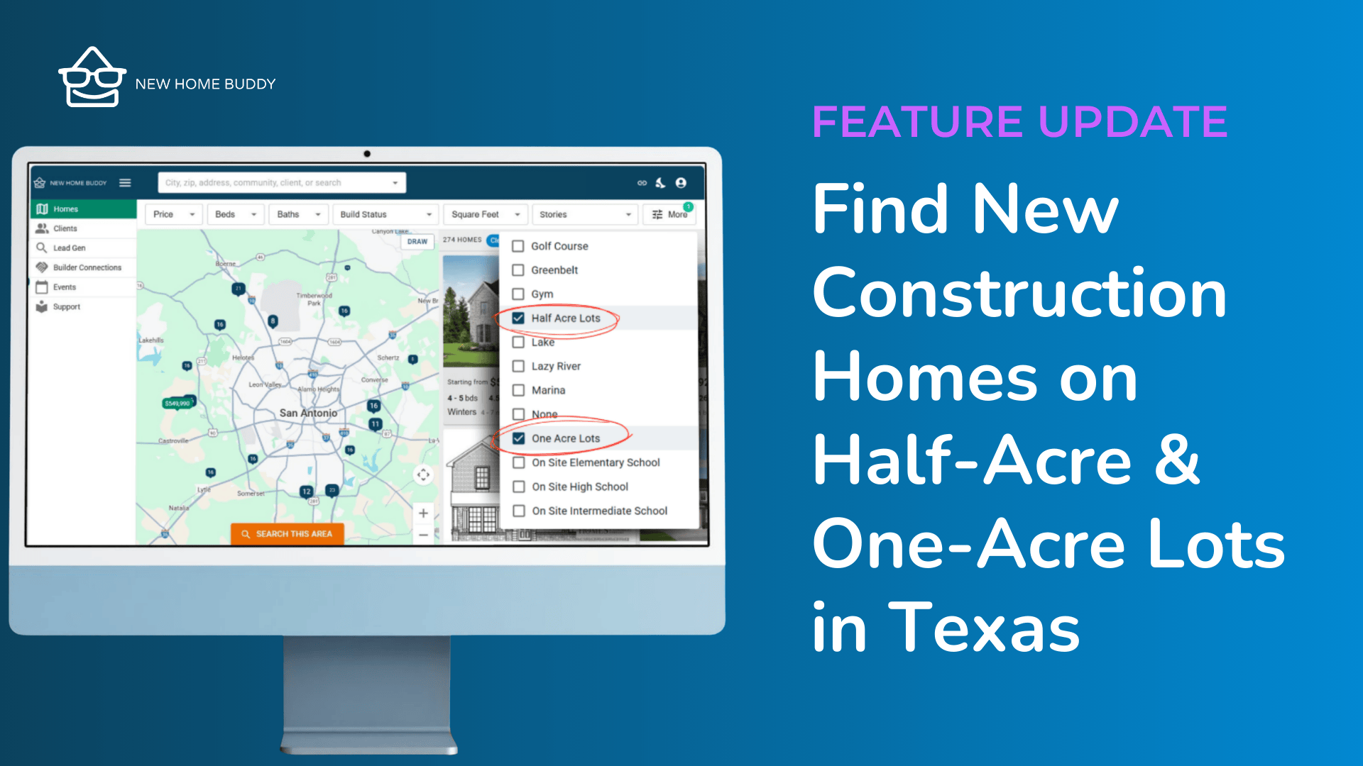 New Construction Homes on Half Acre & One Acre Lots in Texas